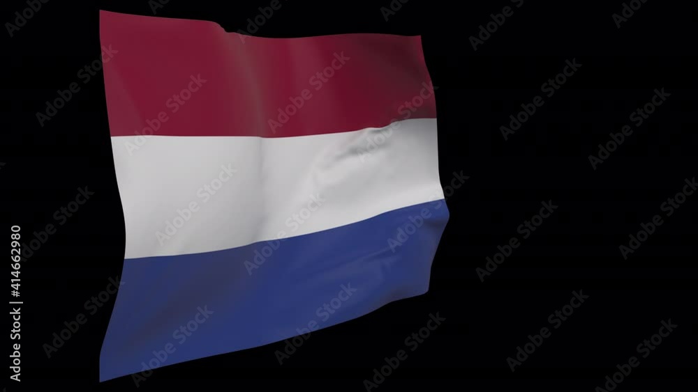 Netherlands waving flag seamless loop animation. 4k Alpha Channel ...
