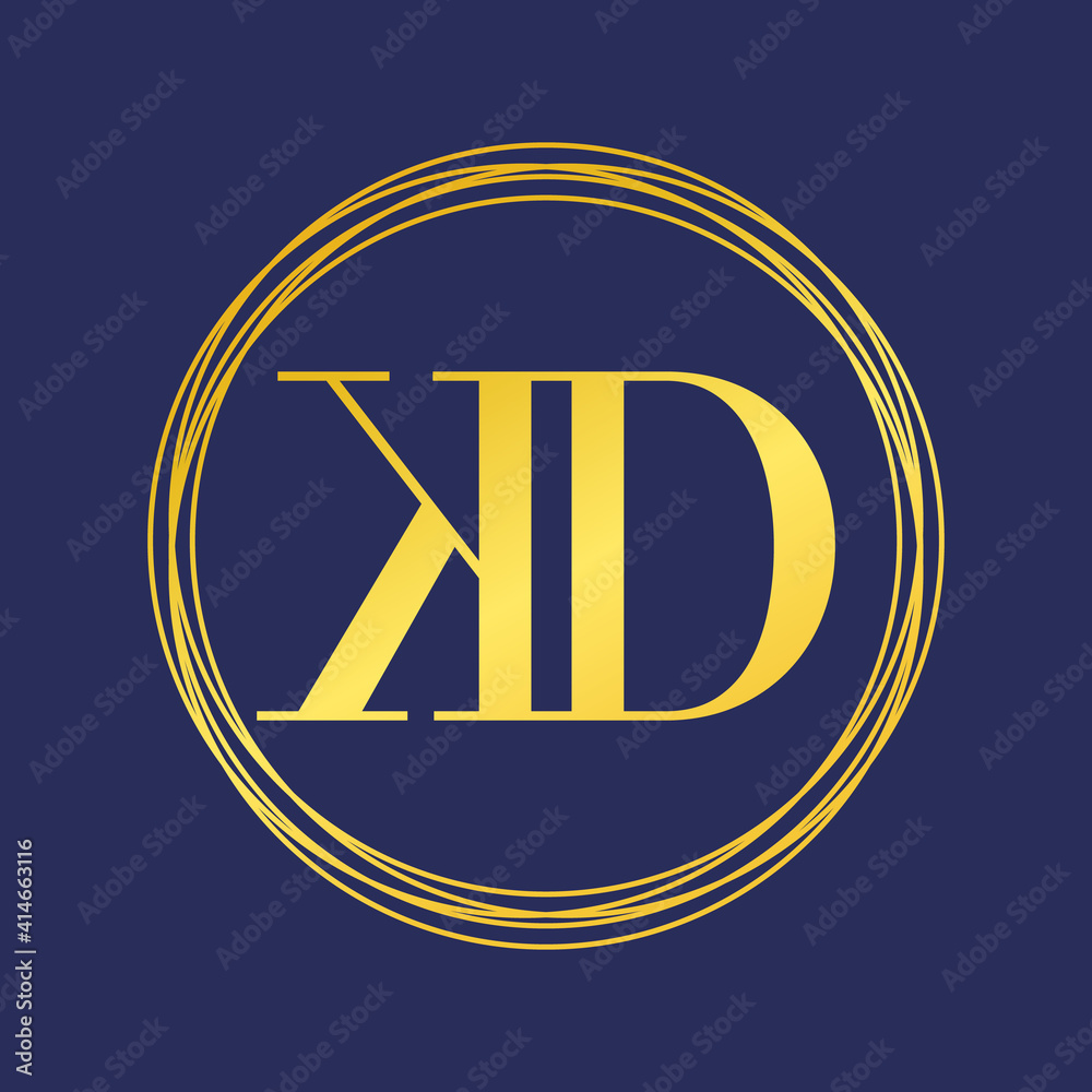 Simple Elegant Initial Letter Type KD Logo Sign Symbol Icon, Logo ...