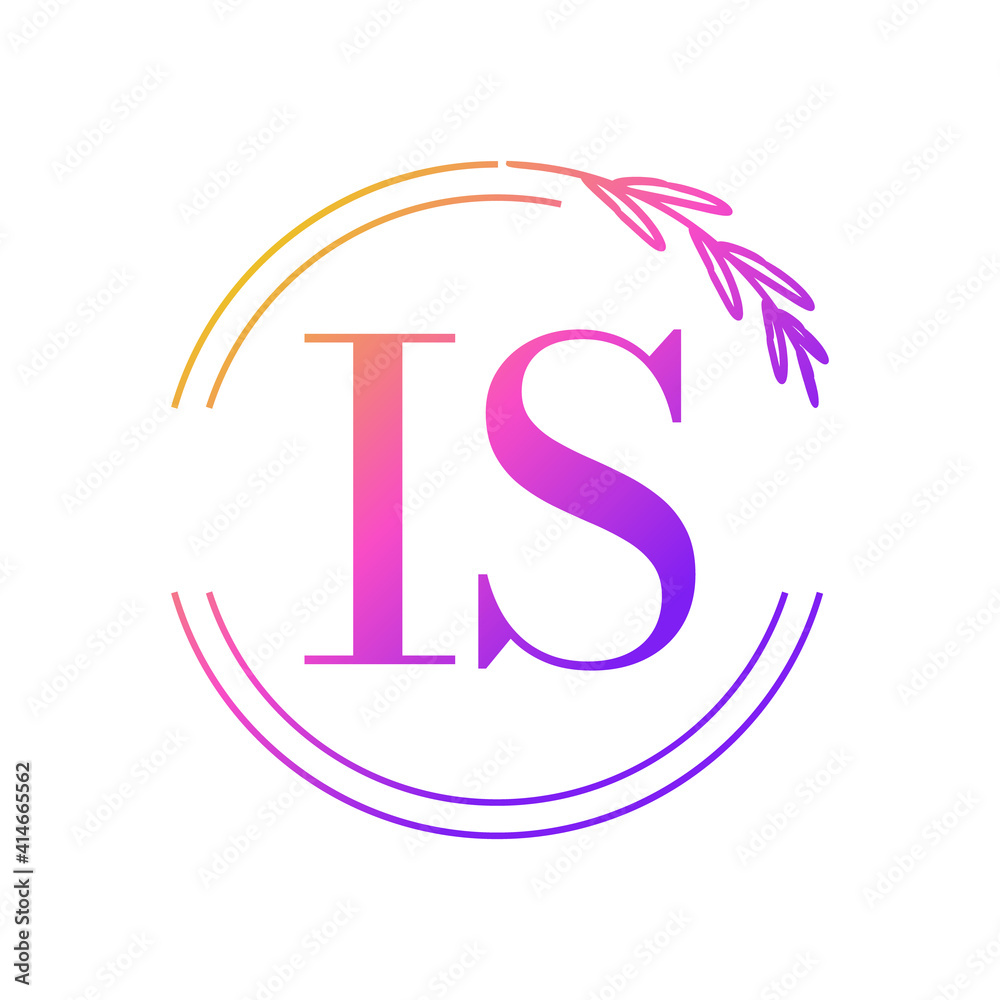 Simple Elegant Initial Letter Type IS Logo Sign Symbol Icon, Logo ...