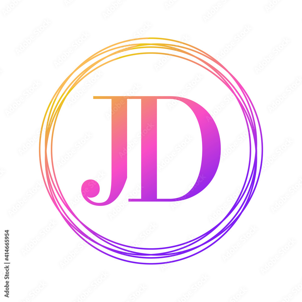 Simple Elegant Initial Letter Type JD Logo Sign Symbol Icon, Logo ...