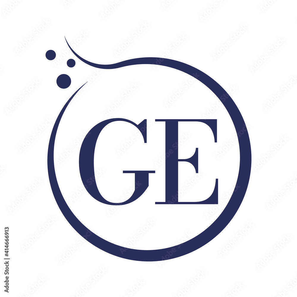 Simple Elegant Initial Letter Type GE Logo Sign Symbol Icon, Logo ...