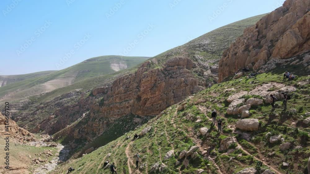 most beautiful valley in Israel. Kidron river valley. Panorama viewed ...
