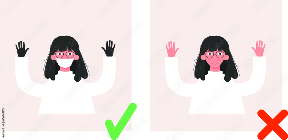 Safety poster. Quarantine illustration, pandemic rules. Use a face mask ...