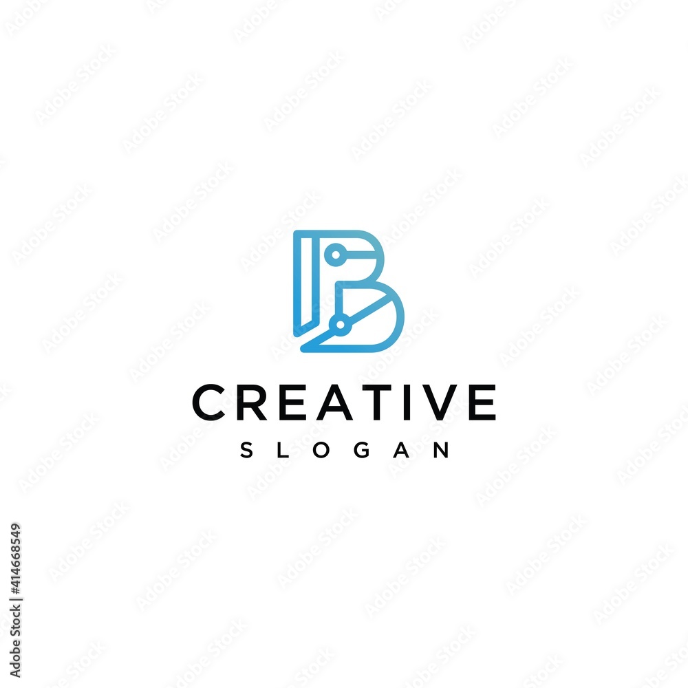 initial letter b monogram vector logo.line Stock Vector | Adobe Stock