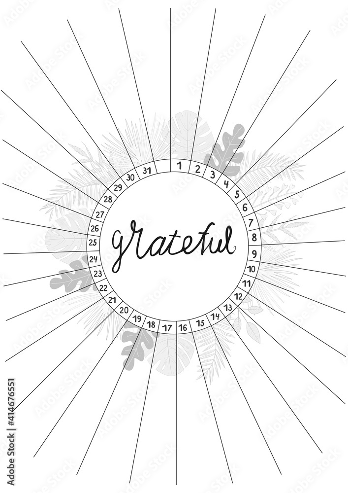 Gratitude log, printable A4 paper sheet with blank lines to fill and ...