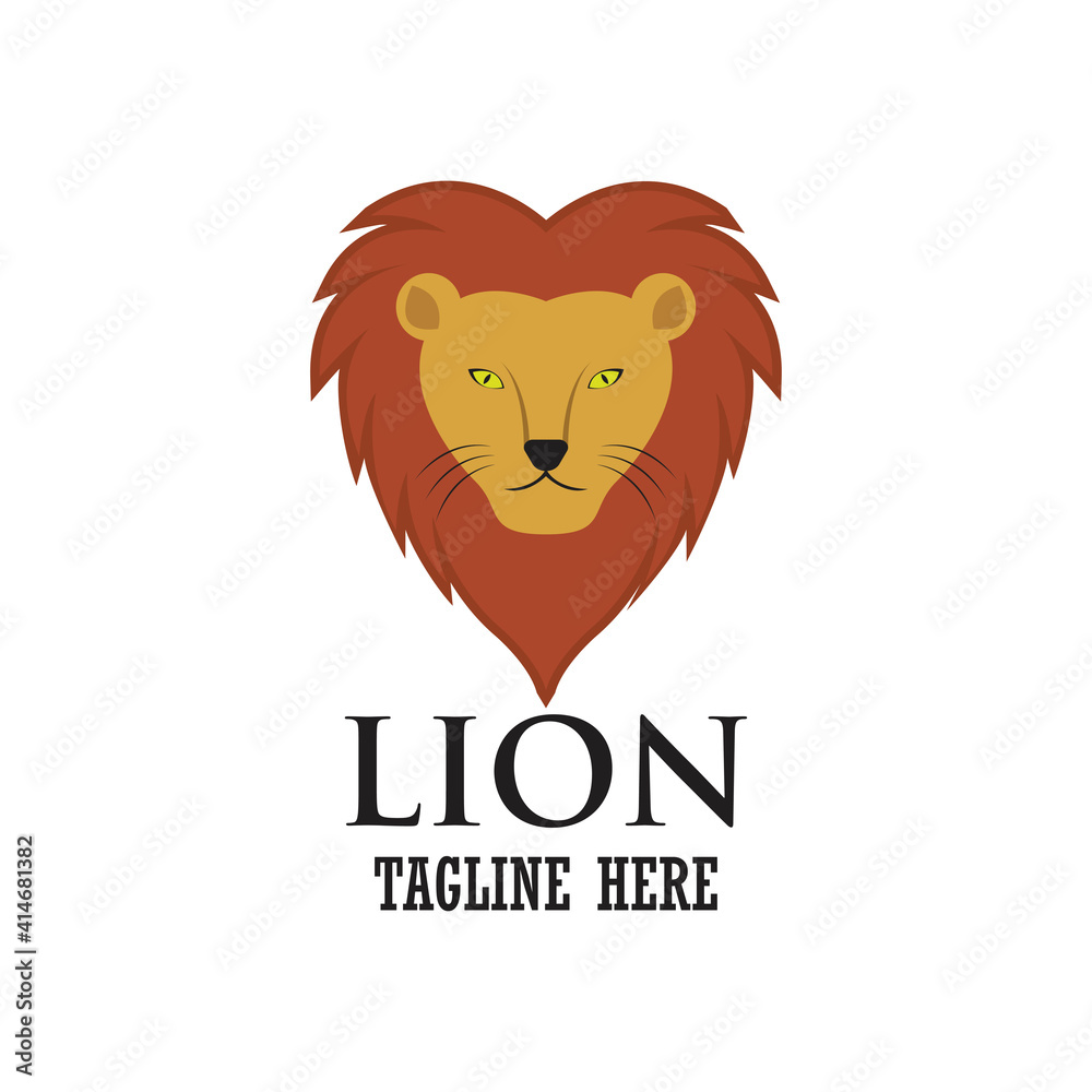 lion animal logo with text space for your slogan tagline, vector ...