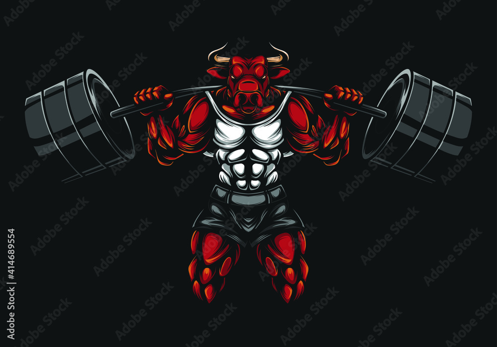 Bull Fitness Stock Vector | Adobe Stock