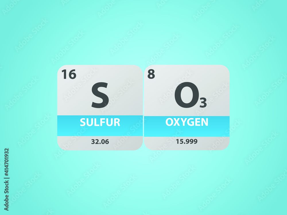 Sulfur trioxide so3 molecule. Simple molecular formula consisting of ...