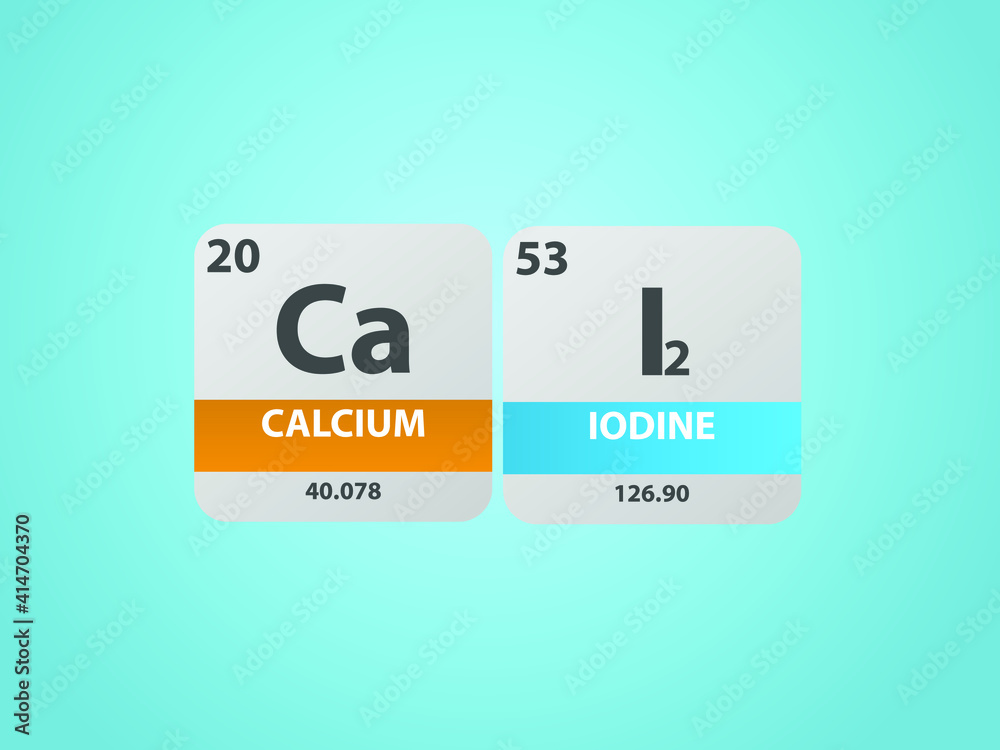 Calcium iodide cai2 molecule. Simple molecular formula consisting of ...