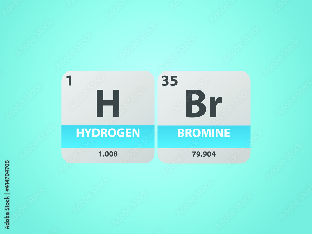 Vecteur Stock Hydrogen bromide hbr molecule. Simple molecular formula ...
