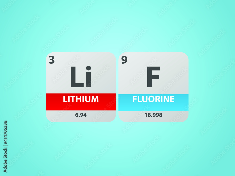 Lithium fluoride lif molecule. Simple molecular formula consisting of ...
