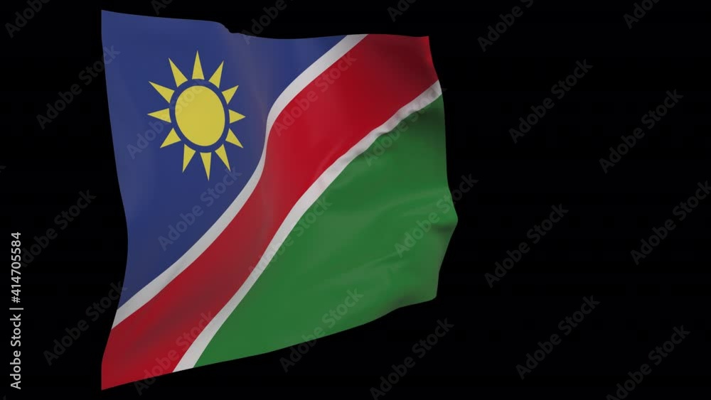 Namibia waving flag seamless loop animation. 4k Alpha Channel ...