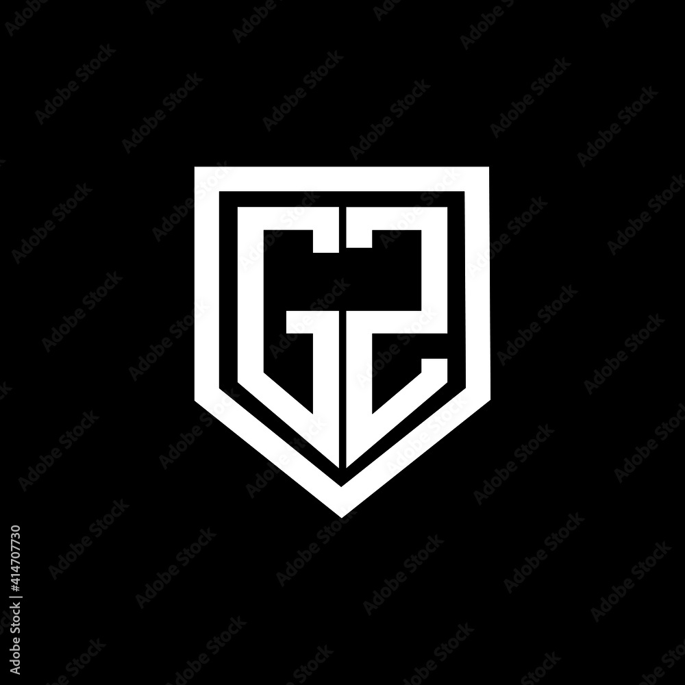 GZ letter logo design with black background in illustrator, vector logo ...