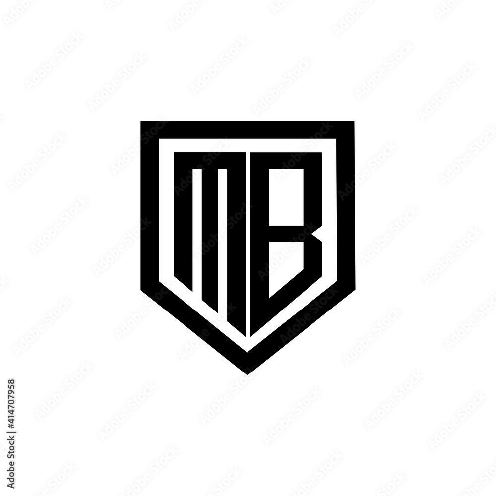 MB letter logo design with white background in illustrator, vector logo ...