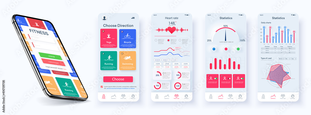 User interface design elements set minimal style – ready templates ...