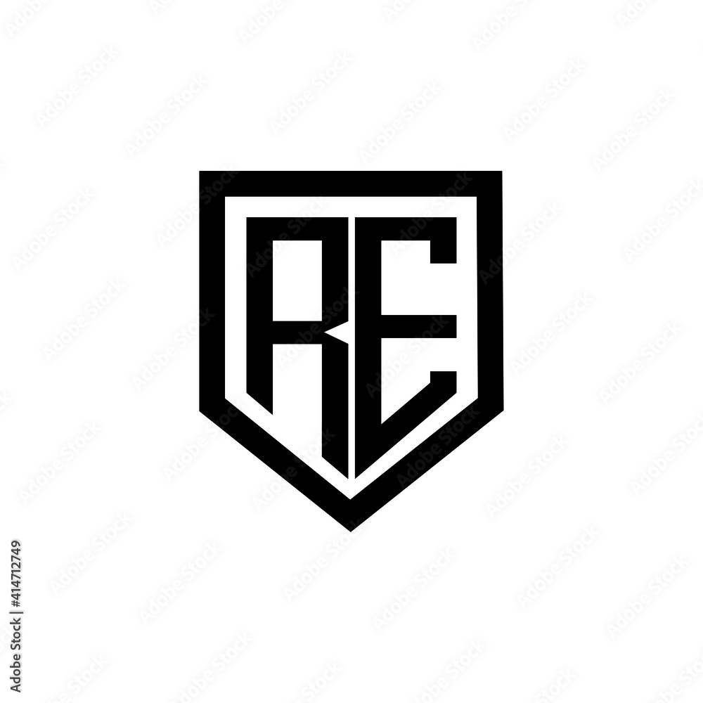 RE letter logo design with white background in illustrator, vector logo ...