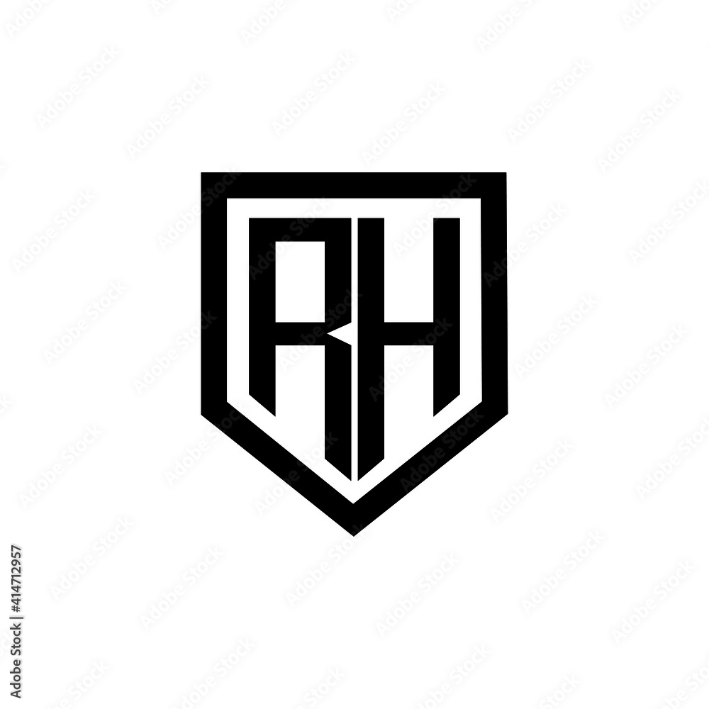 RH letter logo design with white background in illustrator, vector logo ...