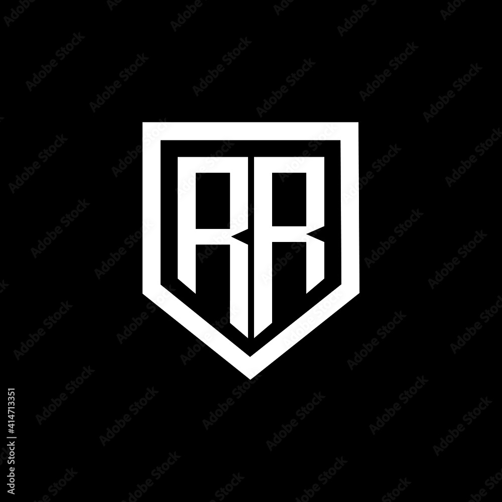 RR letter logo design with black background in illustrator, vector logo ...