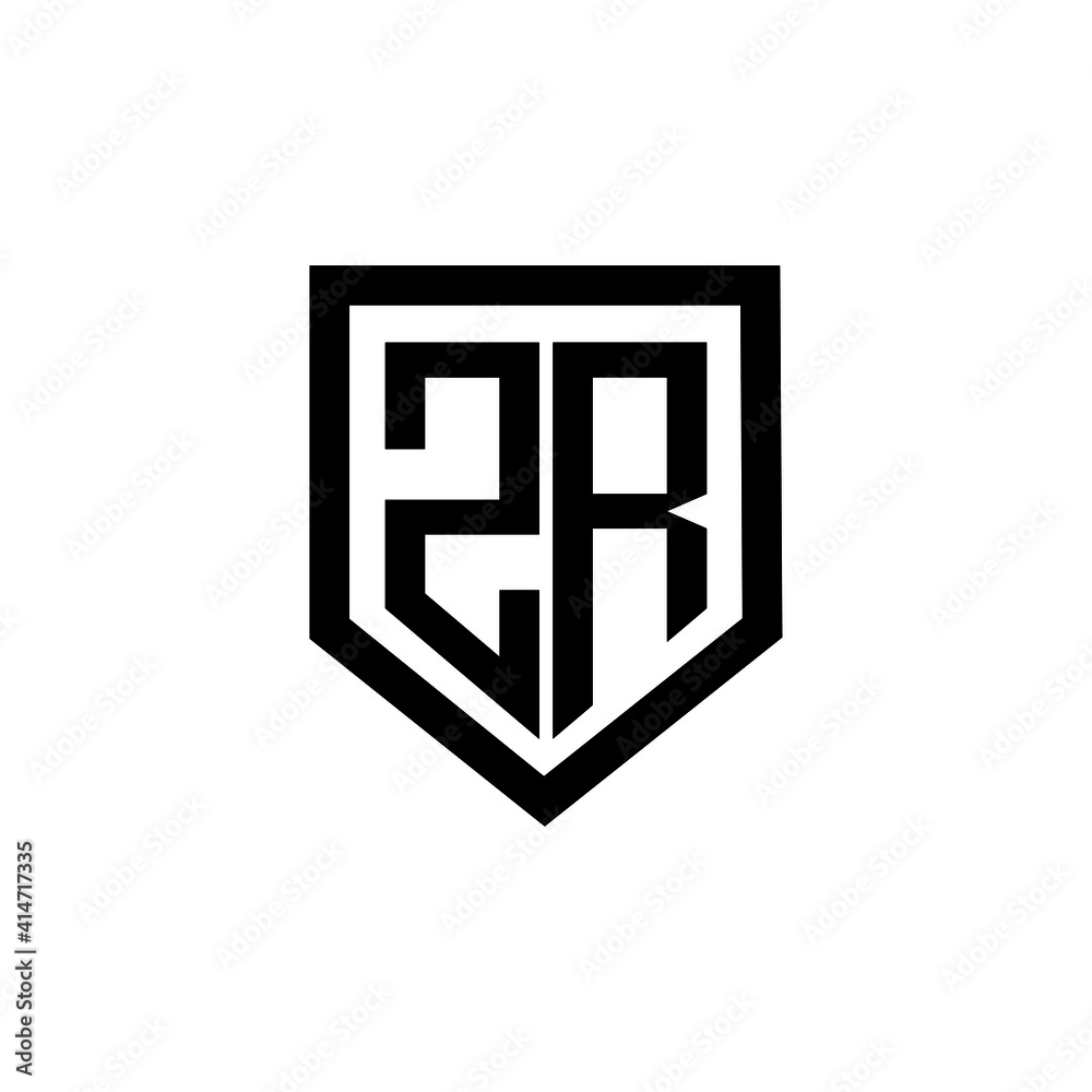 ZR letter logo design with white background in illustrator, vector logo ...