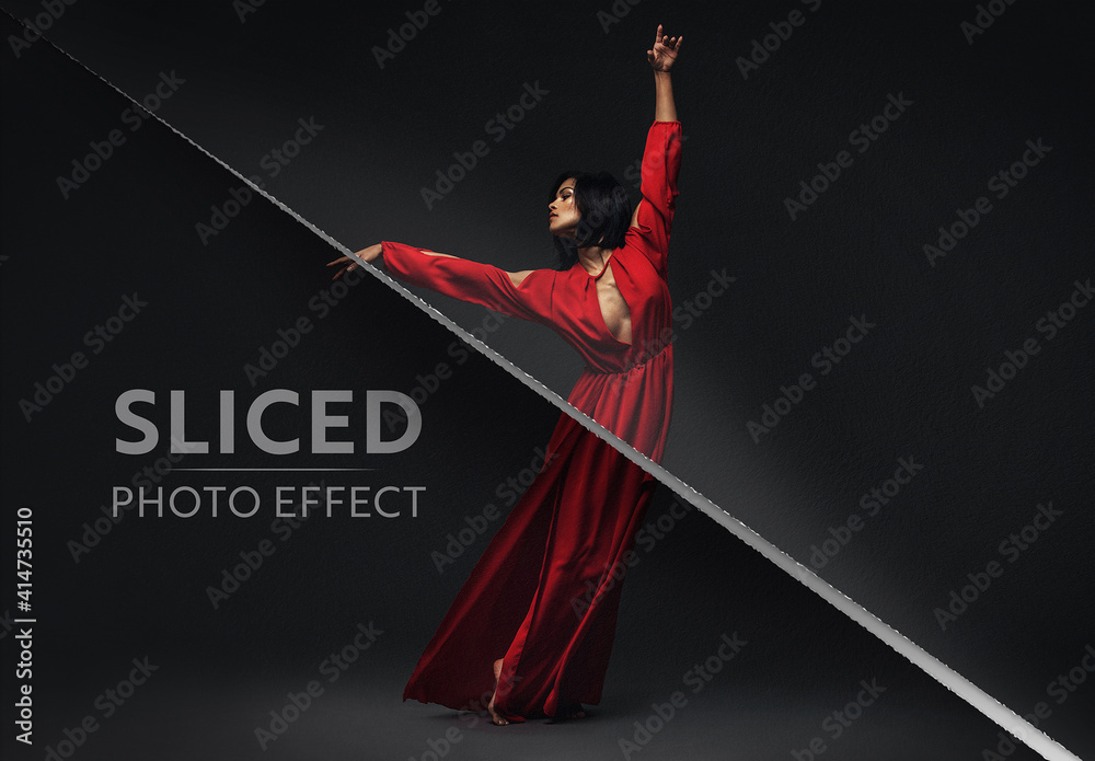 Sliced Photo Effect Mockup Stock Template | Adobe Stock