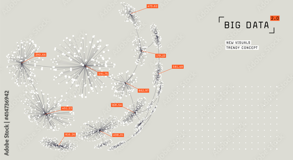 Abstract big data visualization. Cloud computing concept. Creative ...