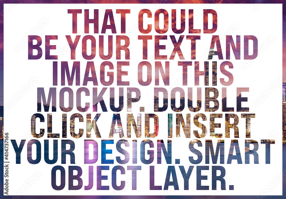 Text Masking Photo Effect Mockup Stock Template | Adobe Stock