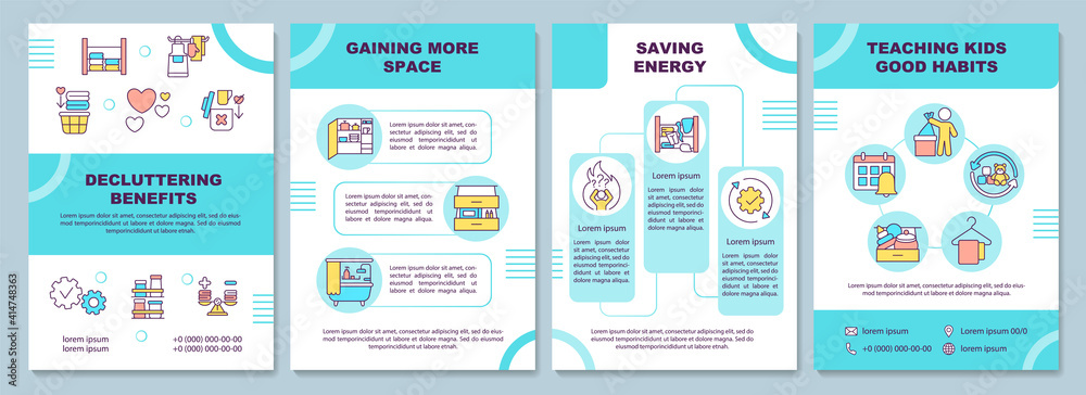 Decluttering benefits brochure template. Gaining more space. Flyer ...