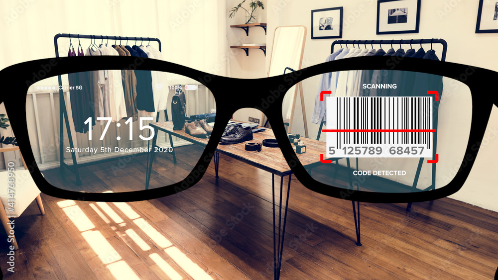 Smart Glasses Scanner Stock Template | Adobe Stock