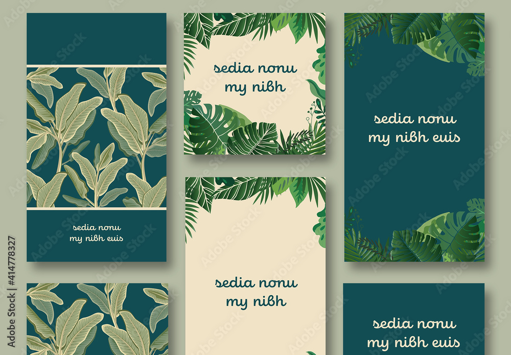 Plants Social Media Post Pattern Backgrounds Stock Template | Adobe Stock