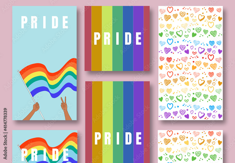 Pride Social Media Post Pattern Backgrounds Stock Template | Adobe Stock