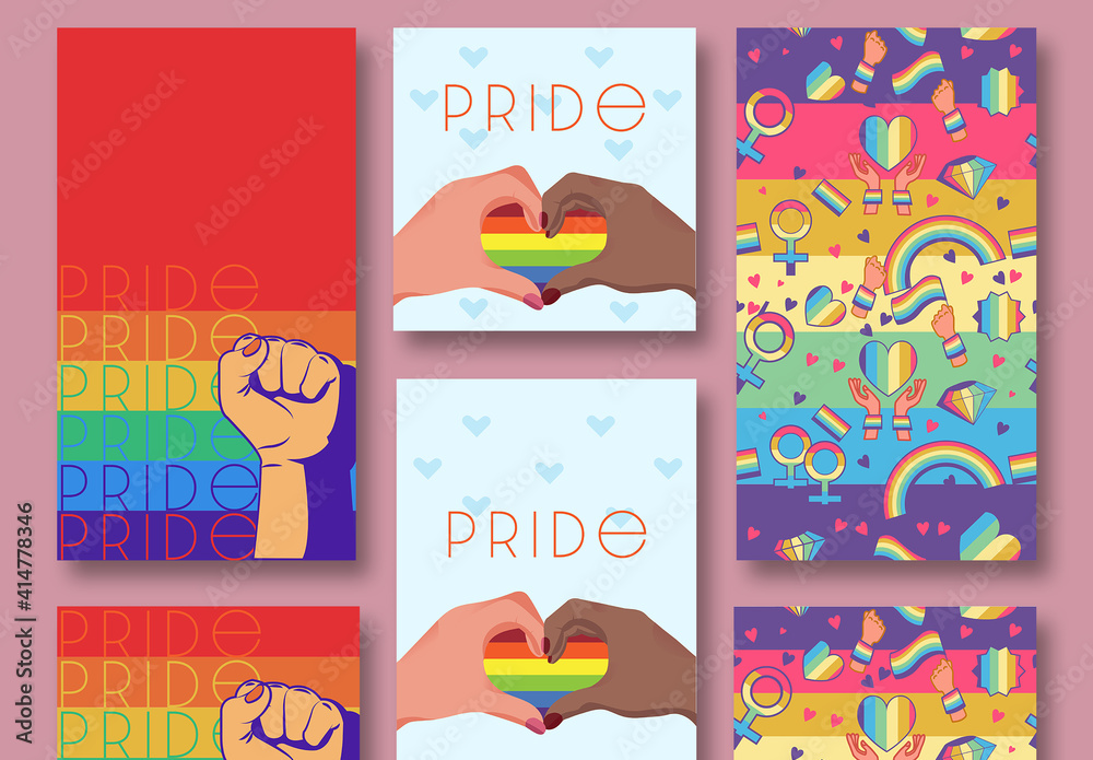 Pride Social Media Post Pattern Backgrounds Stock Template | Adobe Stock