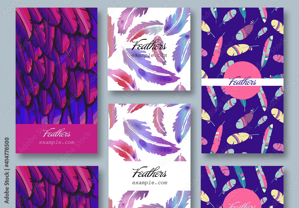 Feathers Social Media Post Pattern Backgrounds Stock Template | Adobe Stock