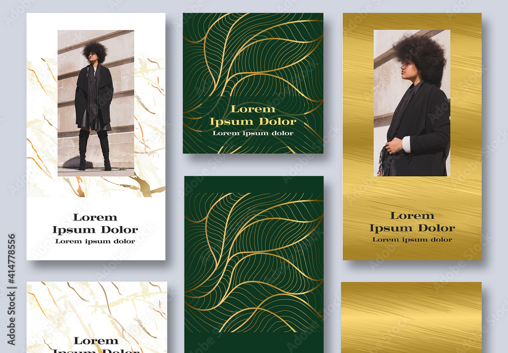 Gold Social Media Post Pattern Backgrounds Stock Template | Adobe Stock