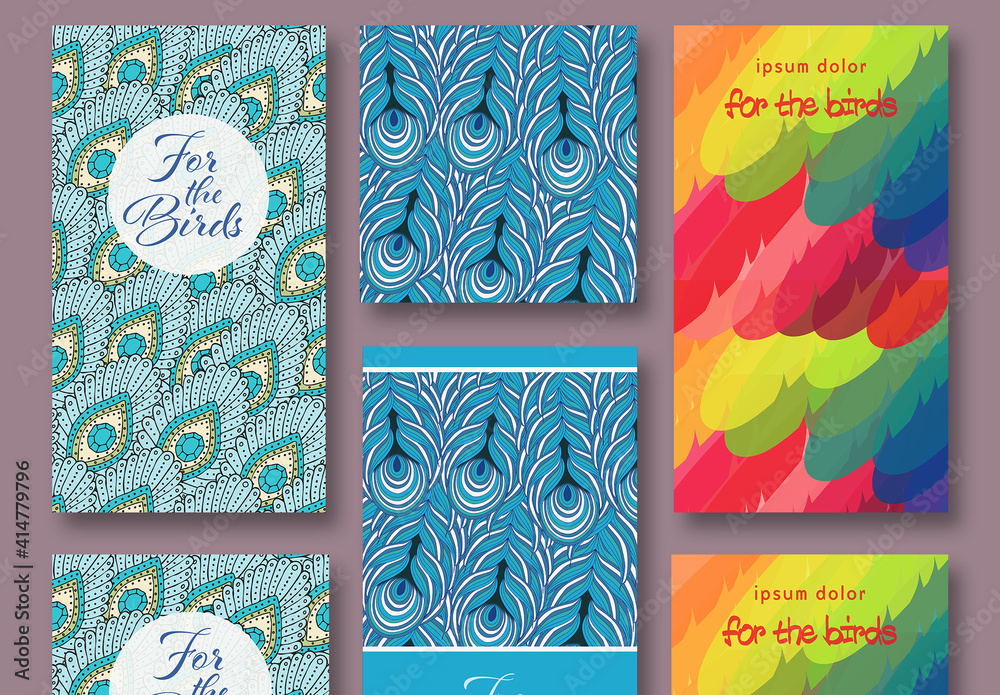 Feathers Social Media Post Pattern Backgrounds Stock Template | Adobe Stock