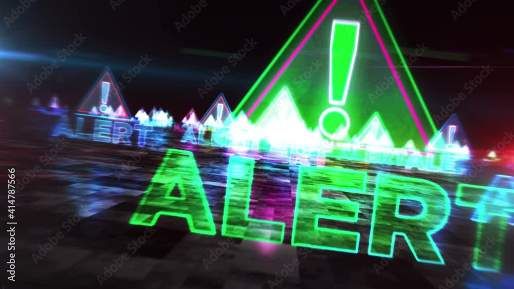 Alert warning with exclamation symbol, danger, cyber attack and ...
