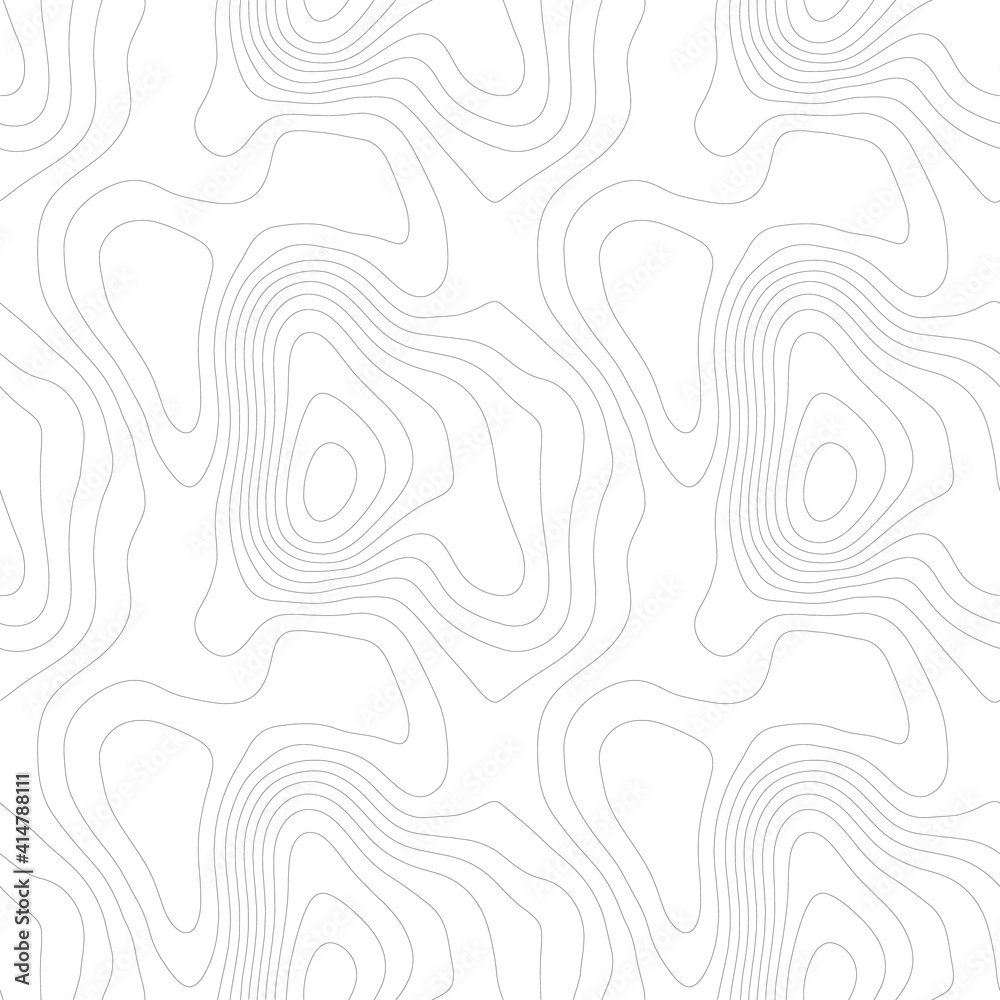 Line topography map seamless pattern. Seamless vector topographic map ...