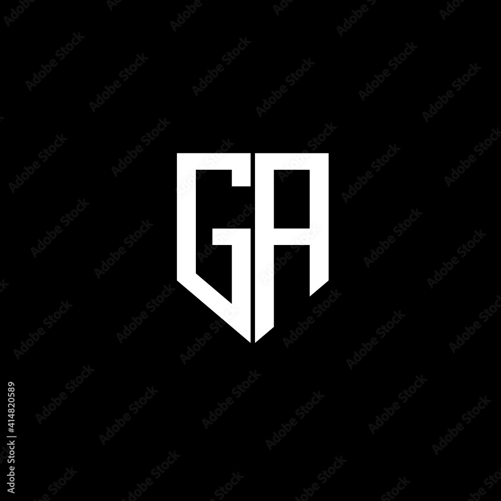 GA letter logo design with black background in illustrator, vector logo ...