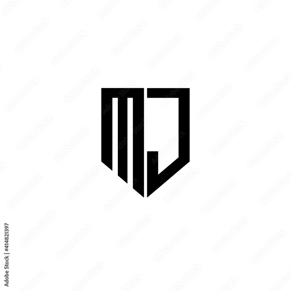 Vecteur Stock MJ letter logo design with white background in ...