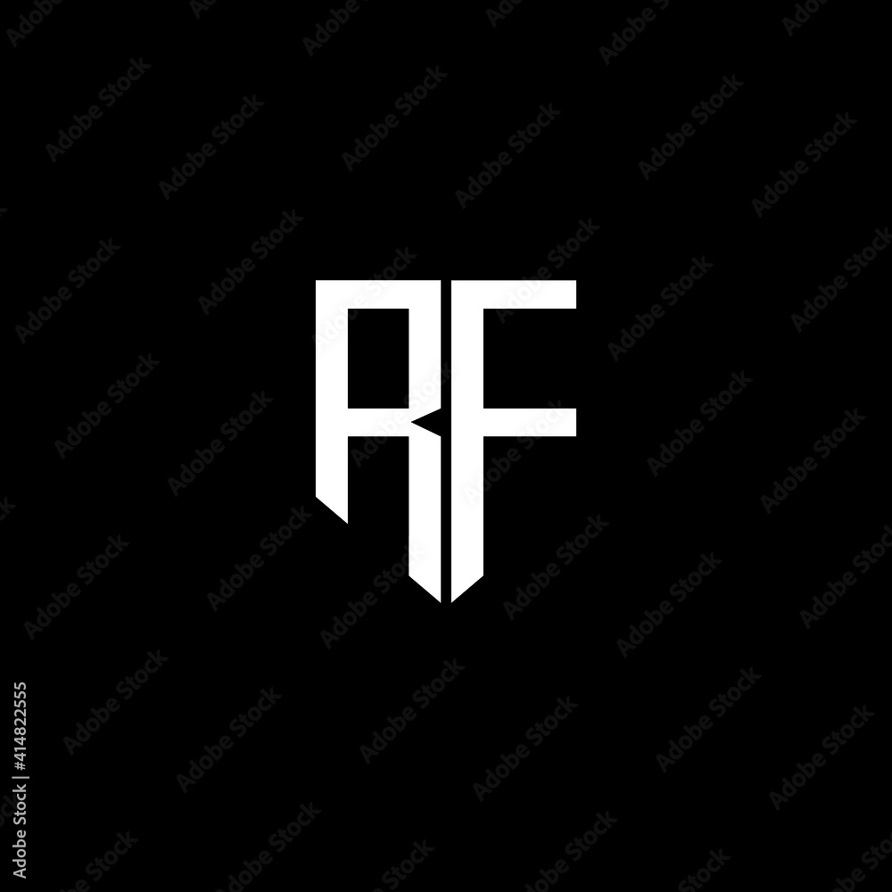 Vecteur Stock RF letter logo design with black background in ...