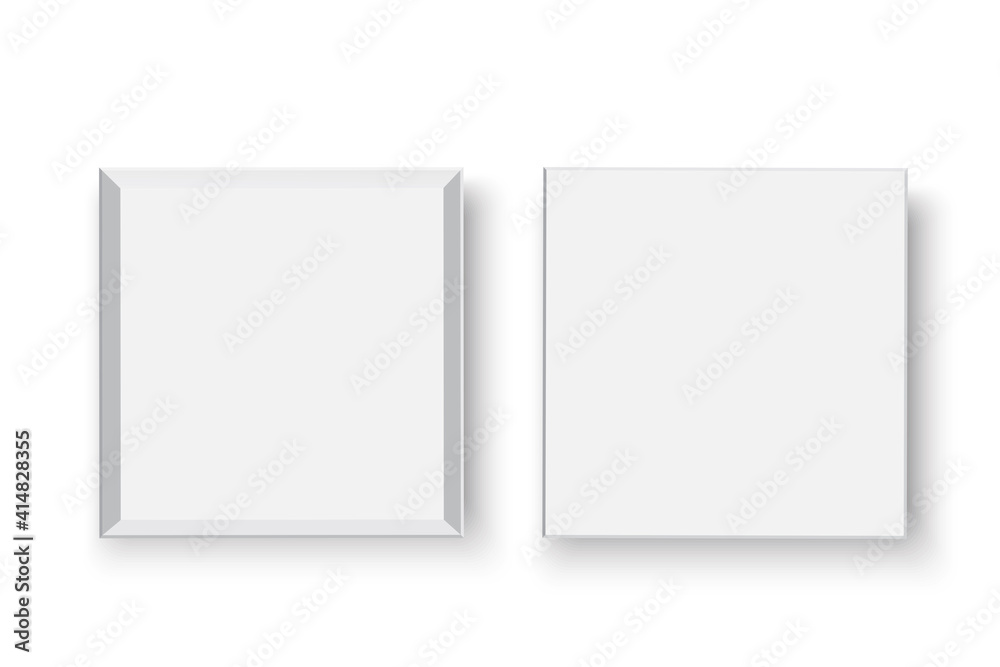 Plastic package design. Empty open gift box template. White open box ...
