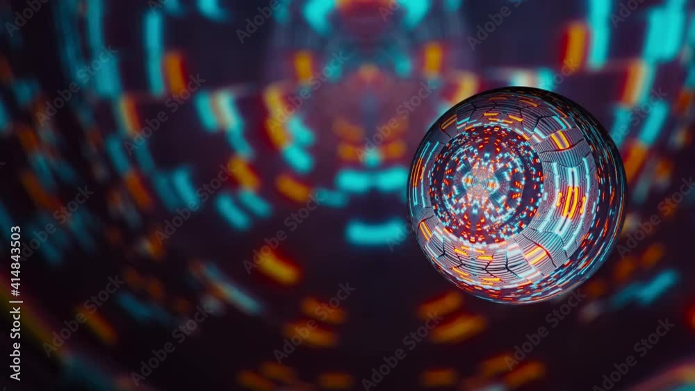 Vidéo Stock 3D rendering abstract fantasy neon futuristic hi-tech ball ...