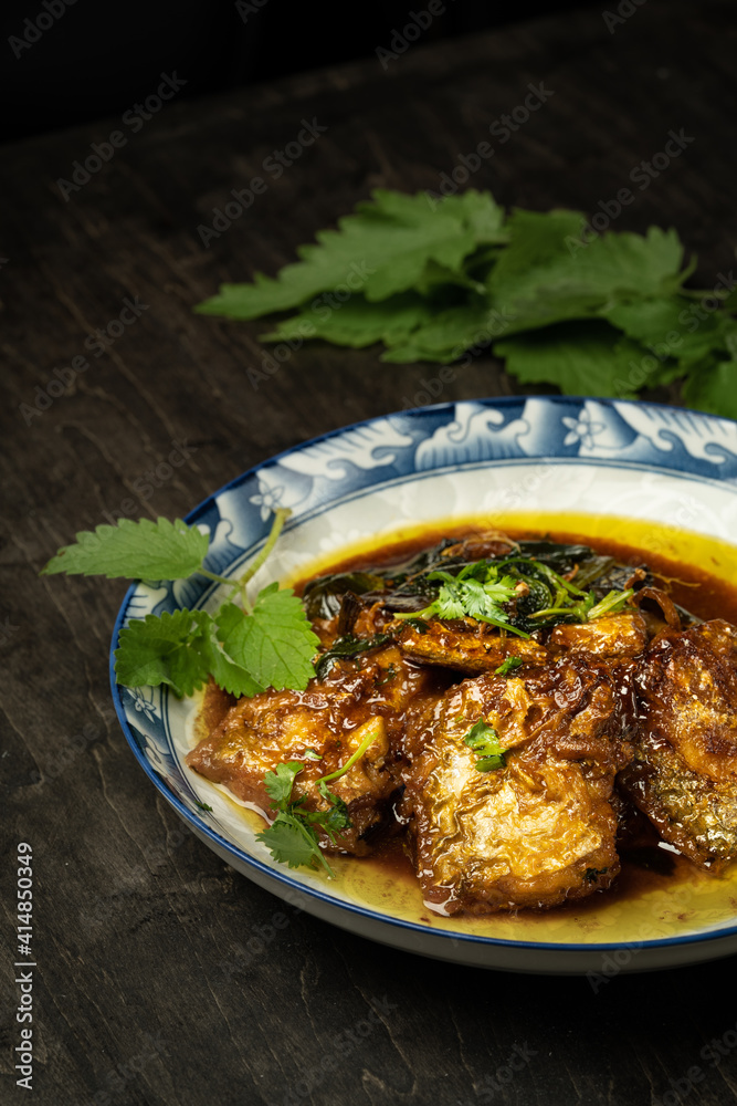 Braised Swordfish, a common dish in Chinese families Stock Photo ...