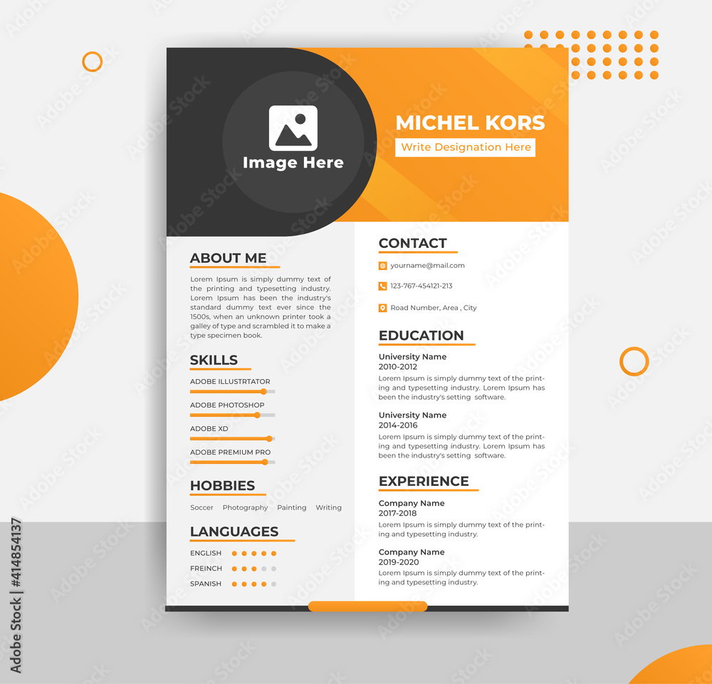 Curriculum Vitae template, Professional CV template, Resume Job ...