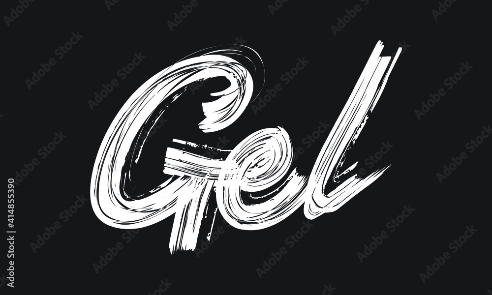 Gel Handwritten restaurant and kitchen Brush font phrase illustration ...