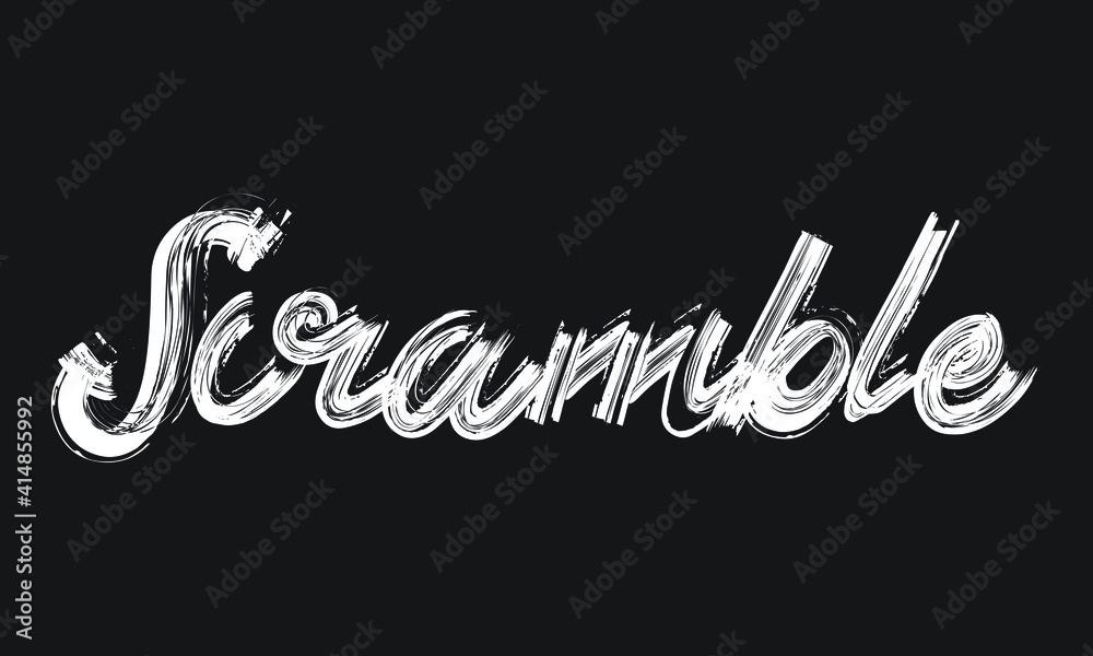 Scramble Handwritten restaurant and kitchen Brush font phrase ...