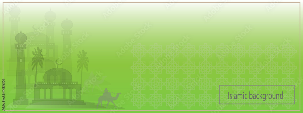 Islamic template, banner background design Stock Vector | Adobe Stock