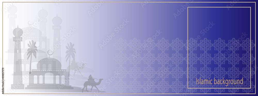 Islamic template, banner background design Stock Vector | Adobe Stock