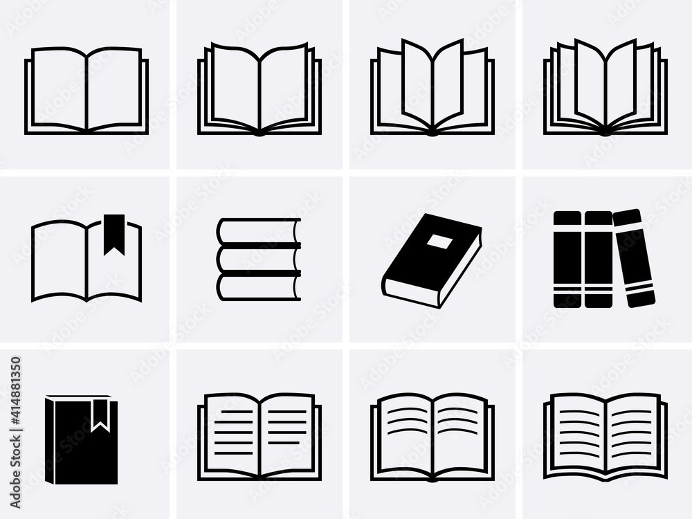 Book Icon set. Book symbol. Vector illustration Stock Vector | Adobe Stock