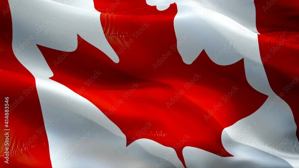 Canadian flag waving in wind video footage Full HD. Realistic Canadian ...