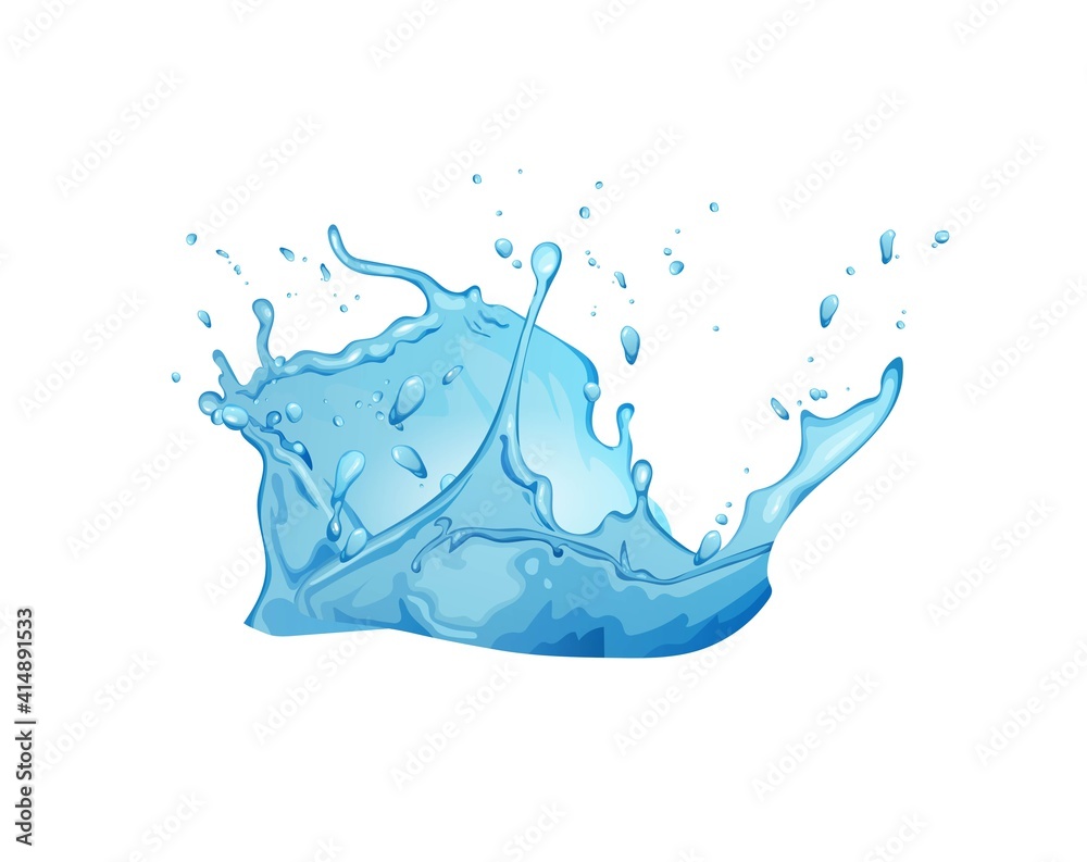 Water splash cartoon vector illustration. Stock Vector | Adobe Stock
